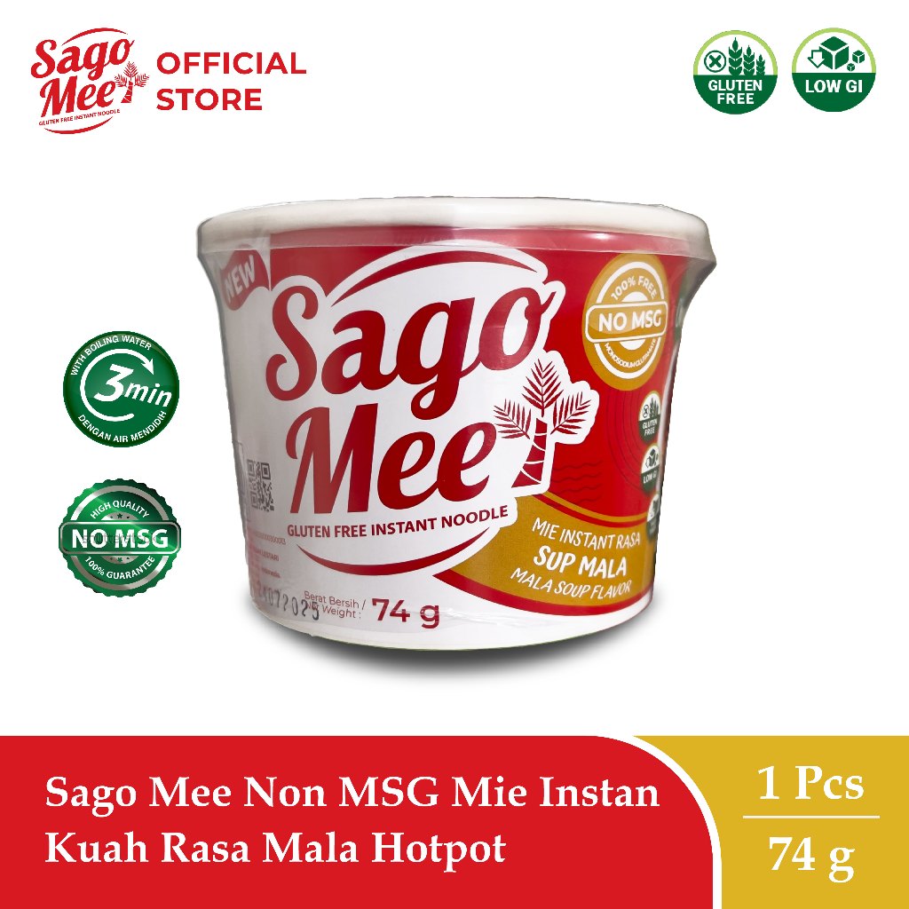 Jual Sago Mee Gluten Free Mie Instan No MSG Cup Kuah Rasa Mala Soup 74g ...