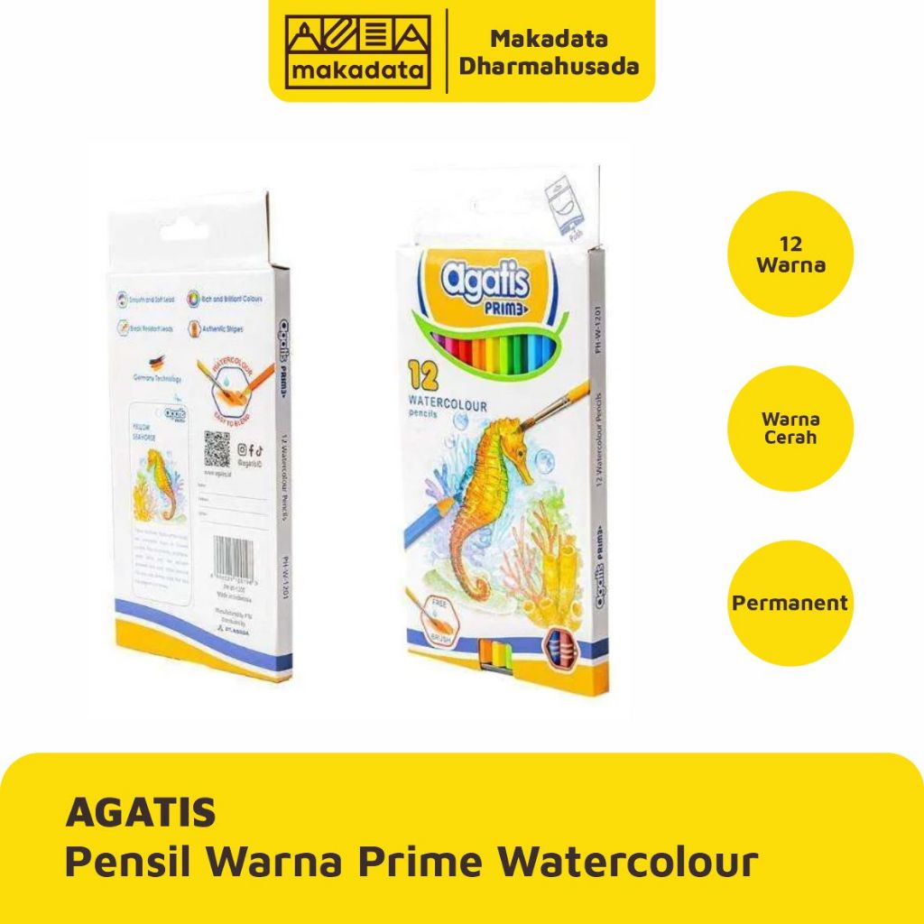 Jual PENSIL WARNA AGATIS PRIME 12 WARNA WATERCOLOUR (1 SET) | Shopee ...