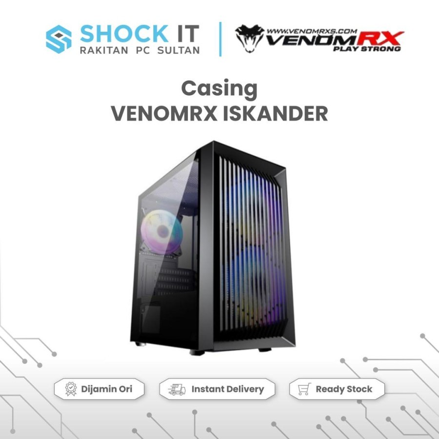 Jual VenomRX ISKANDER ARGB Tempered Glass m-ATX Gaming Case | Shopee Indonesia