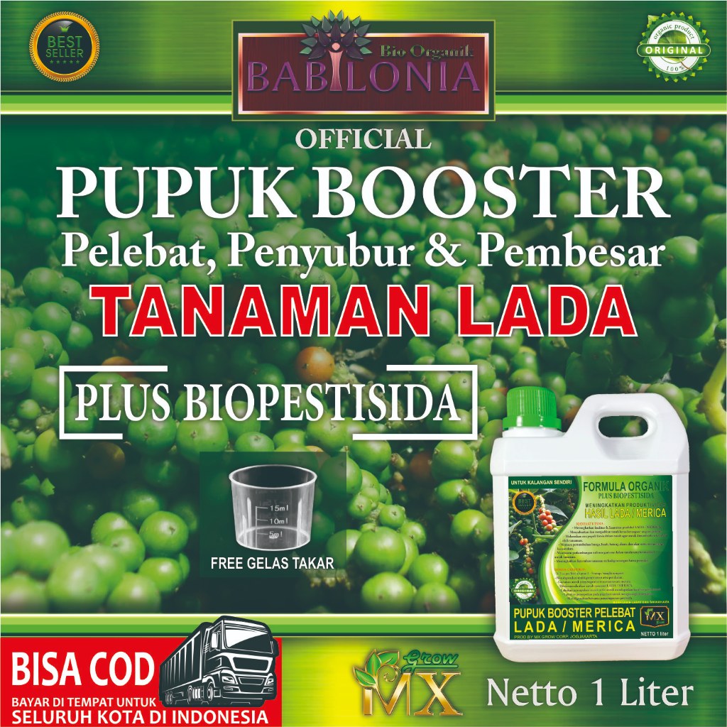 Jual Pupuk Organik Cair Pelebat Penyubur Pembesar Buah Lada 1 LITER / Booster tanaman lada ...
