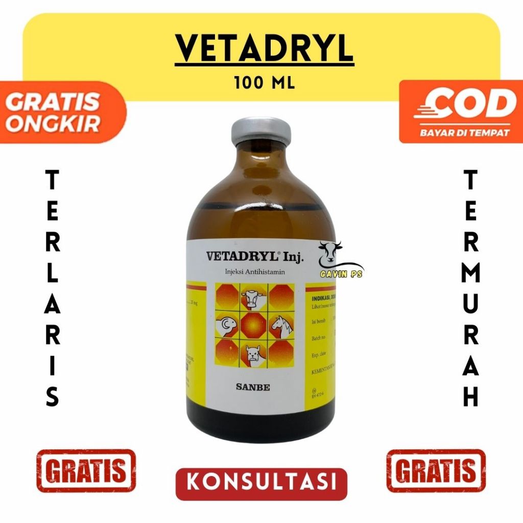 Jual VETADRYL Inj. 100ML - SANBE Injeksi Antihistamin | Shopee Indonesia