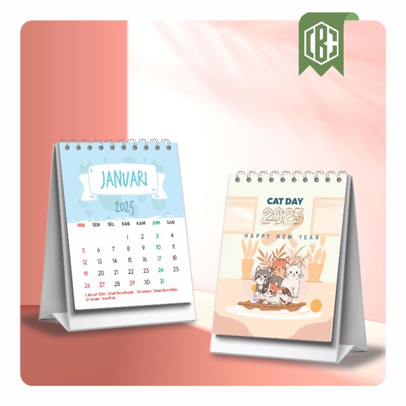 Jual PAKET 10 PCS SEMUA MOTIF KALENDER MINI PORTABLE DUDUK 2025 ...