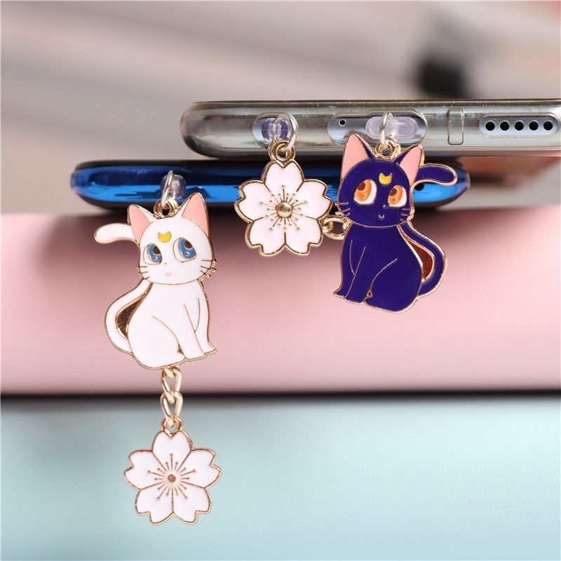 Jual Plug Charger Diy Charm Cartoon Cat Sailormoon/Penutup Lubang ...