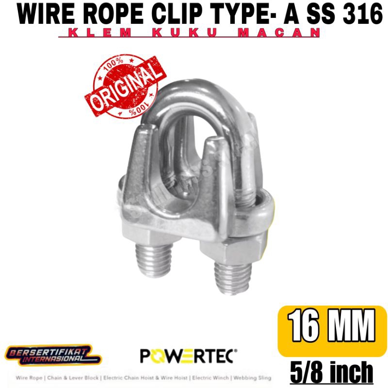 Jual KLEM SLING KUKU MACAN TYPE A- STAINLESS STEEL 16 MM -5/8 INCH ...