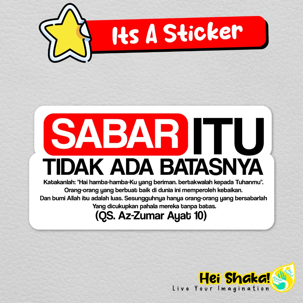 Jual Stiker Sabar Itu Tidak Ada Batasnya Sticker Kutipan Mutiara Islami ...