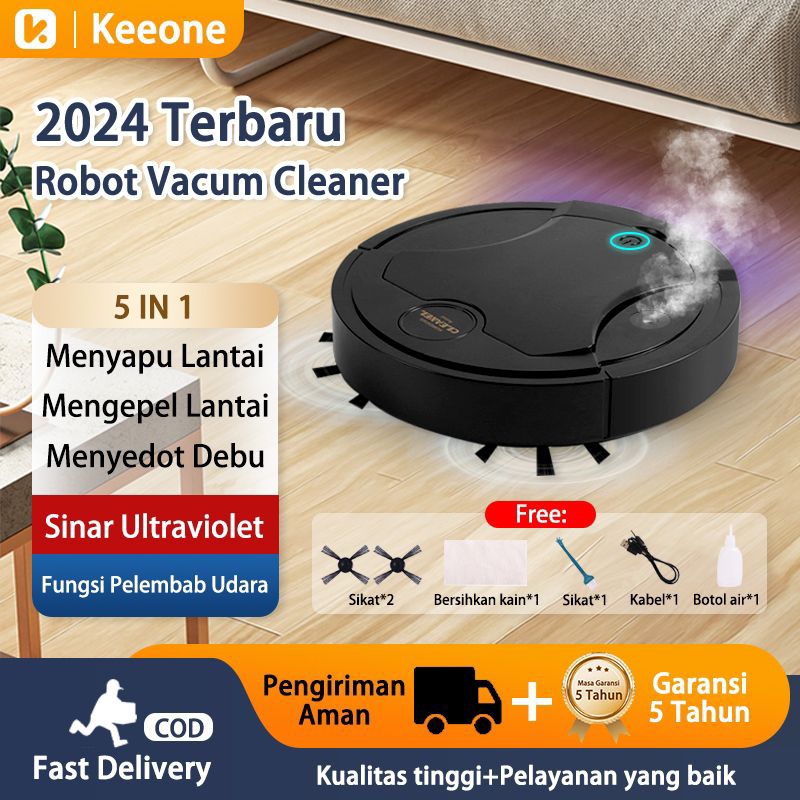 Jual [ TERMURAH ] Robot Vacum Cleaner 5 in 1 Portable Penyedot Debu Rumah Sapu Otomatis Robot ...