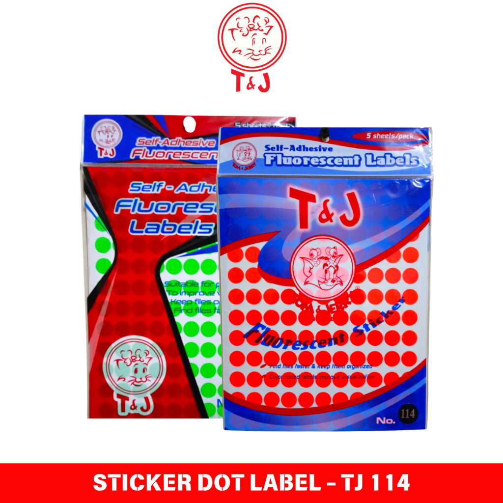 Jual Grosir Stiker Dot Label Bulat Warna Tom Jerry 114 - 5 pack / 25 ...