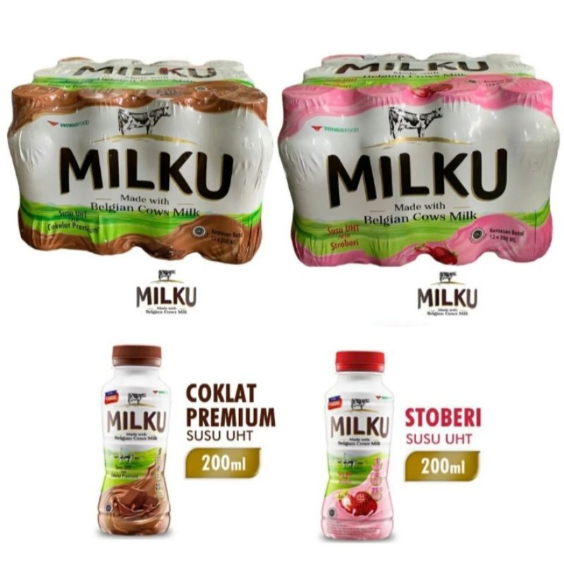Jual MINUMAN SUSU KEMASAN BOTOL MILKU 200 ML 1 DUS ISI 12 PCS | Shopee ...