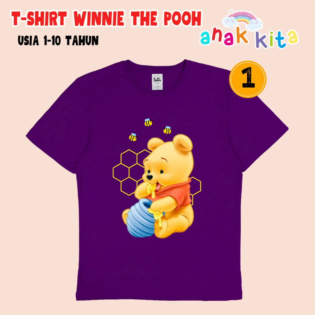 Jual Baju Kaos Ditro Winnie The Pooh | T-Shirt Anak Kita Usia 1-10 ...