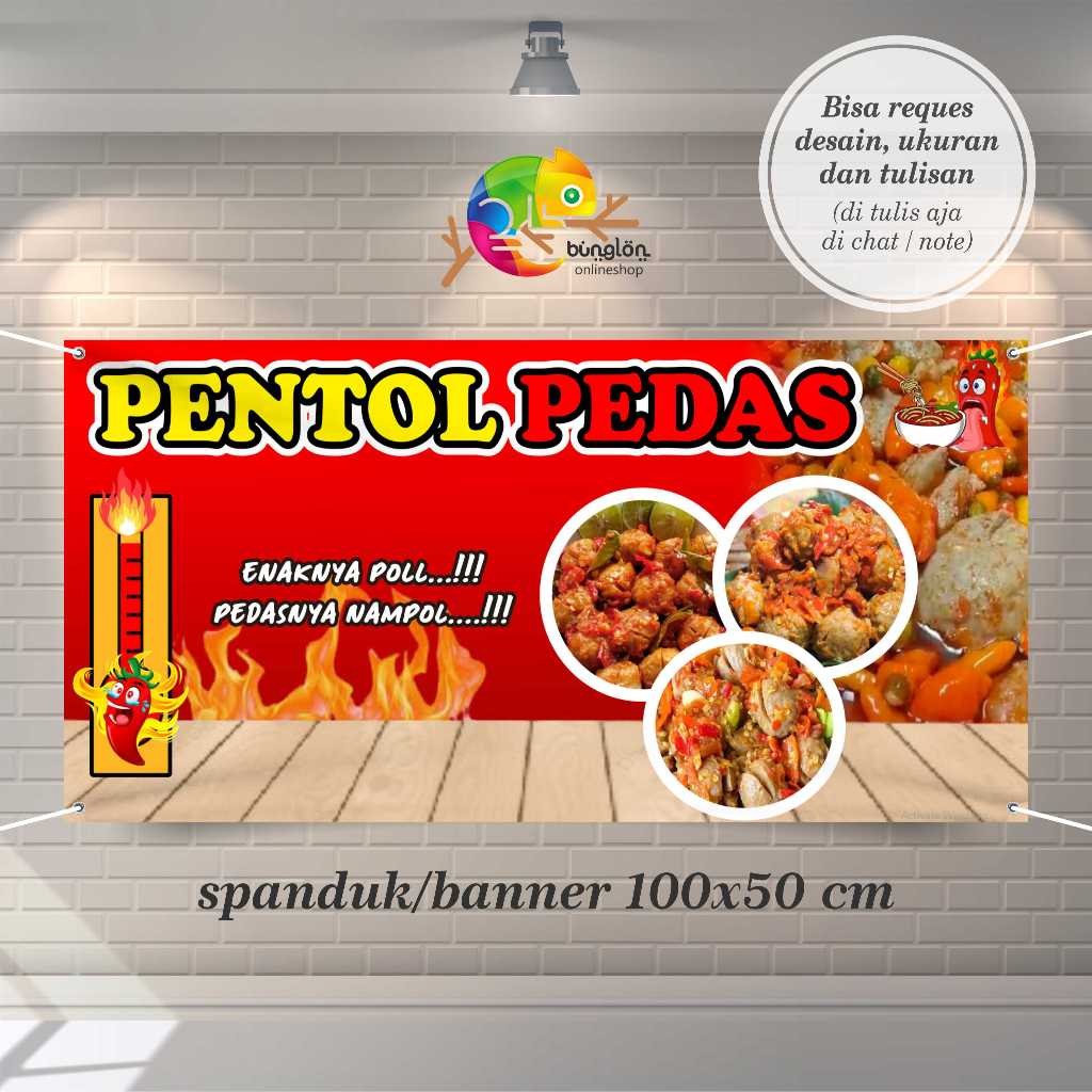 Jual Cetak Spanduk Banner Pentol Pedas | Shopee Indonesia