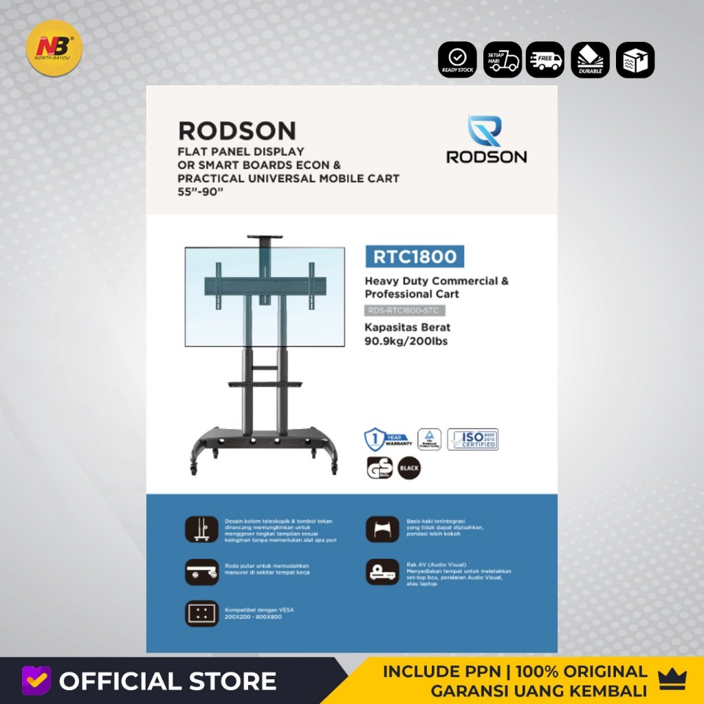 Jual Bracket Stand standing TV LED Monitor LCD 55" - 90" inch Rodson ...
