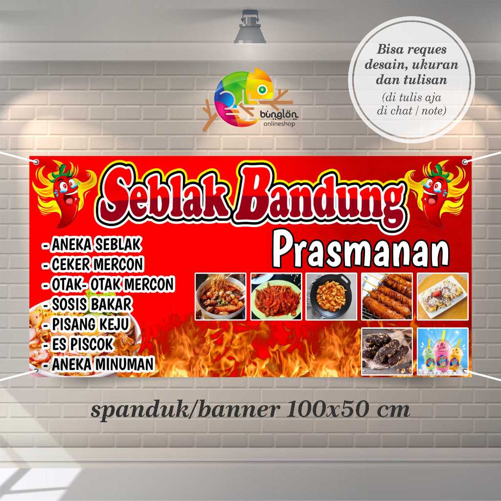 Jual Cetak Spanduk Banner Seblak Bandung Prasmanan | Shopee Indonesia