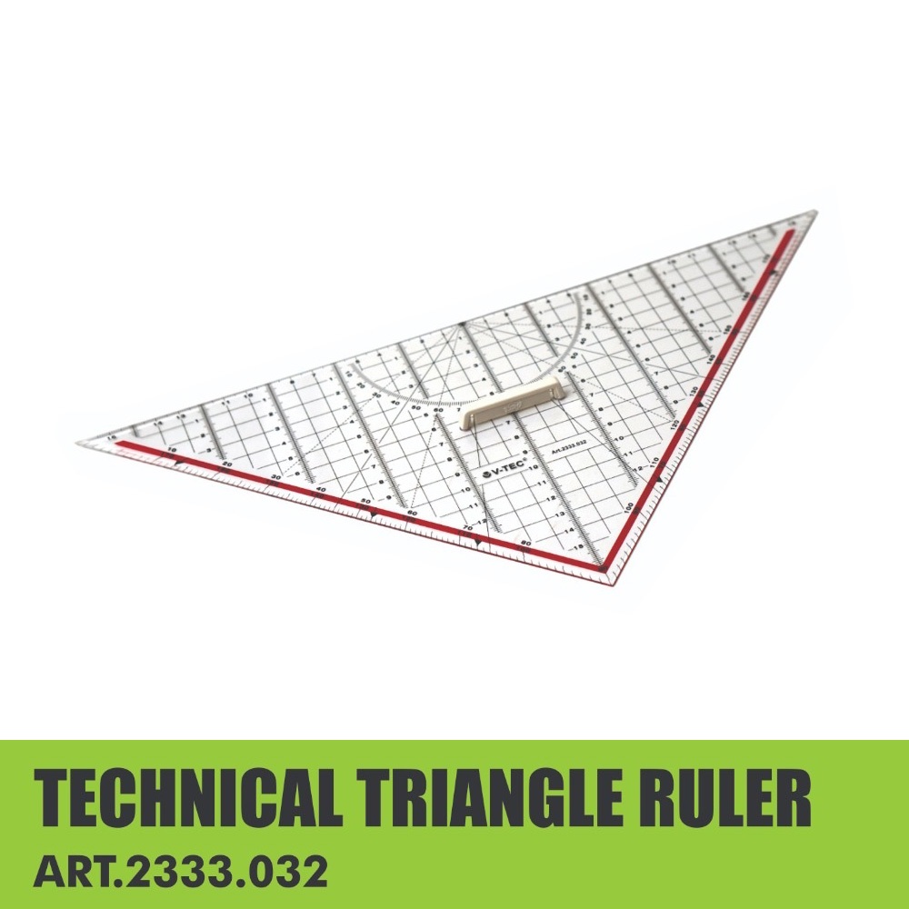 Jual V-Tec Penggaris Segitiga Pegangan Besar 30cm / Triangle Ruler/ Technical Triangle Ruler ...