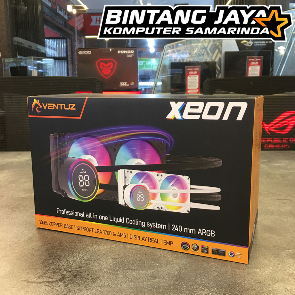 Jual VENTUZ Xeon Liquid Cooler Double Fan 240mm ARGB Real Time Display ...