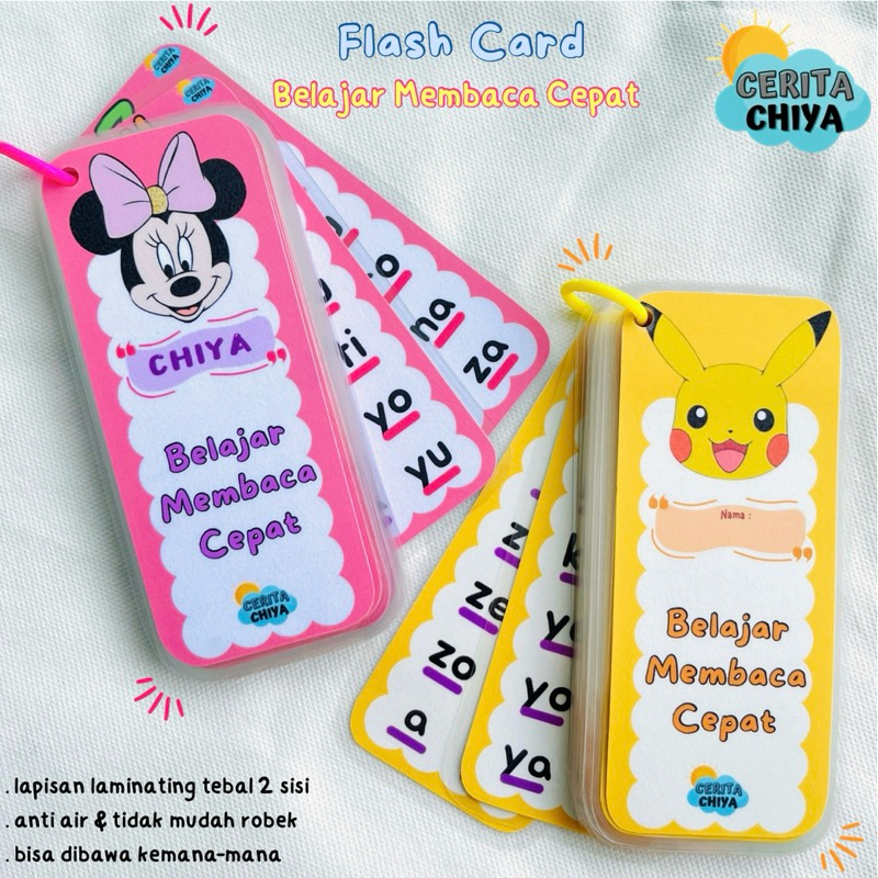Jual Cerita Chiya - FLASH CARD BELAJAR MEMBACA CEPAT LAMINATING TEBAL ...