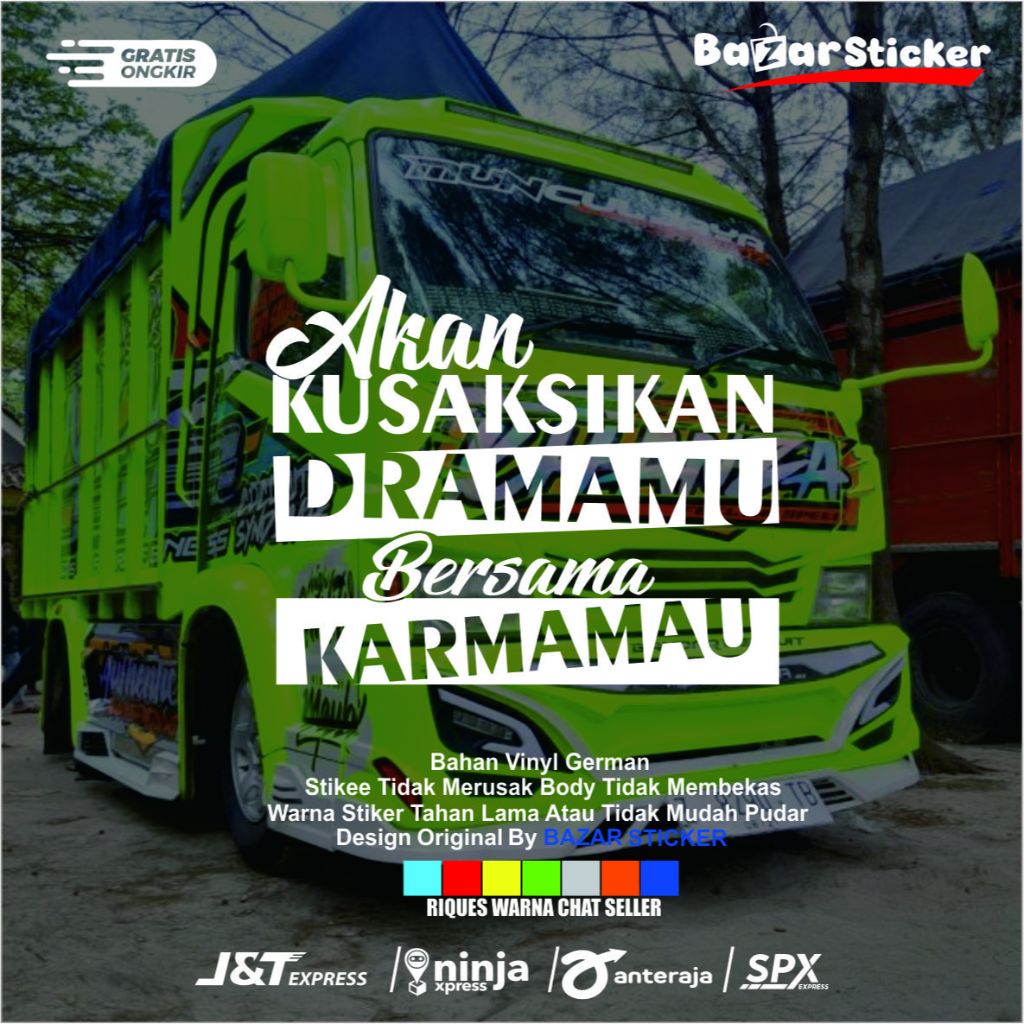 Jual stiker kaca akan ku saksikan dramamu bersama karmamu sticker kaca ...