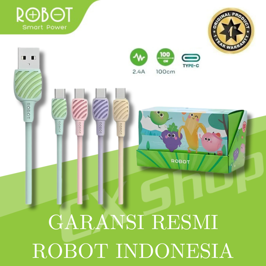 Jual Robot RT-TC100S Kabel Data USB Type C Fast Charging 2.4A | Shopee ...