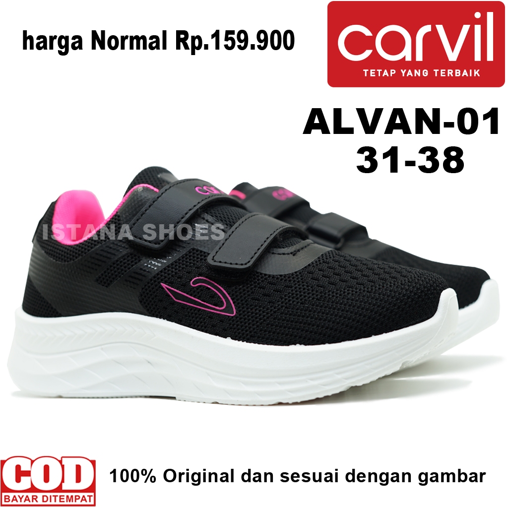 Jual SEPATU SEKOLAH CARVIL SEPATU ANAK PEREMPUAN ALVAN -01 SD SMP HITAM ...