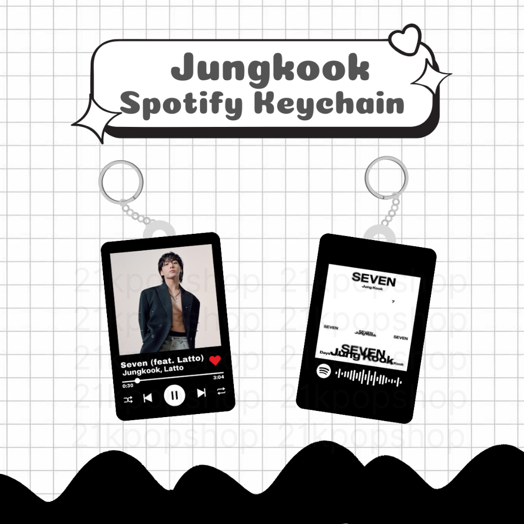 Jual Gantungan Kunci Spotify Jungkook BTS Seven, Standing Next To You, 3D, Golden Keychain ...