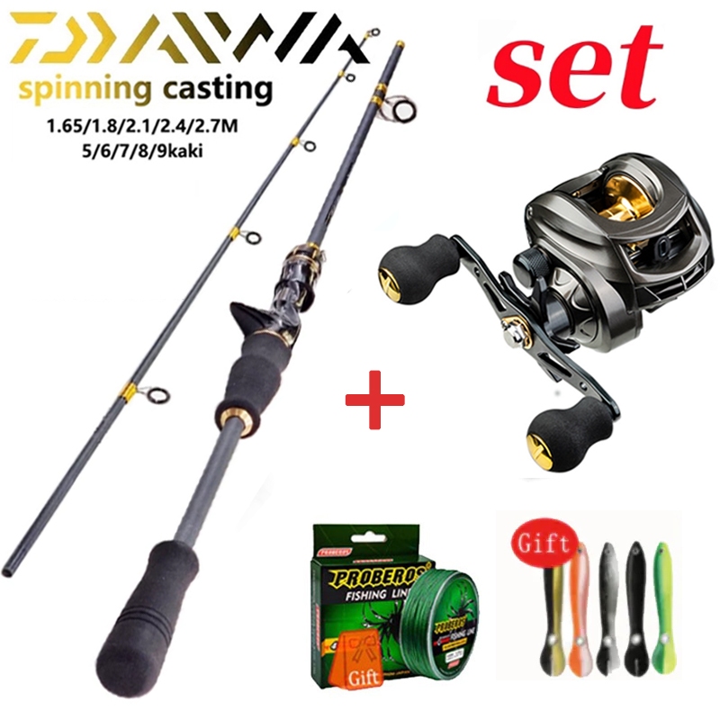 Jual 【Indonesia Hot Sale】CALDARI DAIWA Carbon Joran Pancing Set Casting Fishing Rod 1.65M/1.8M/2 ...