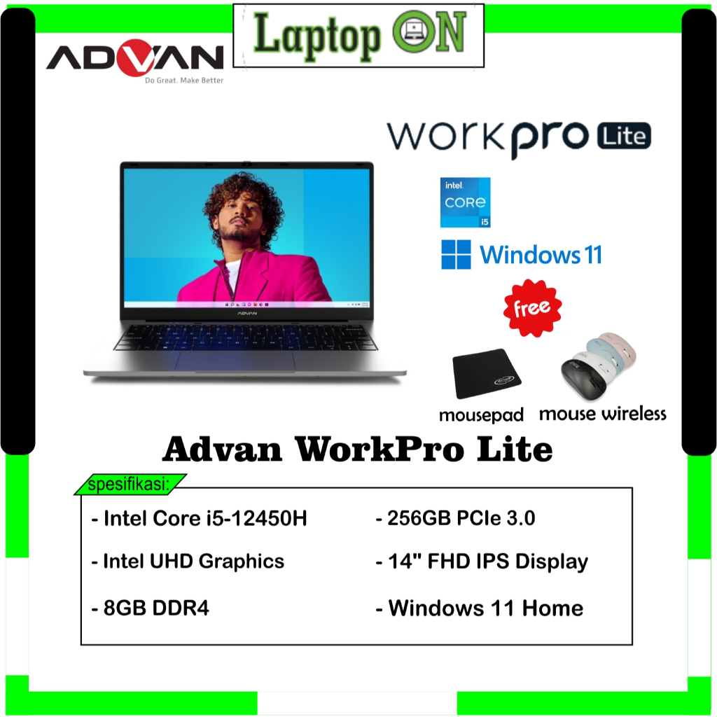 Jual PROMO LAPTOP Core i5 / Advan Work Pro Lite Core I5 12450H Ram 8GB ...