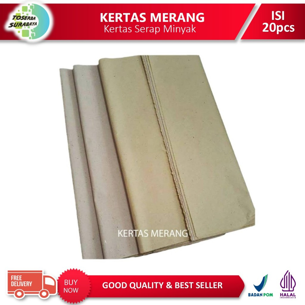 Jual KERTAS MERANG (Harga Per-20pcs) / Kertas Serap Minyak Uk 45,5cm x ...
