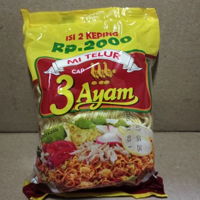 Jual MI TELUR CAP 3 Ayam 110 g (Isi 2 keping) | Shopee Indonesia