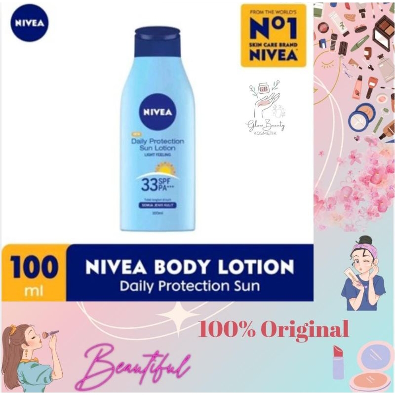 Jual NIVEA BODY LOTION DAILY PROTECTION SUN SPF 33 100ML - Proteksi ...