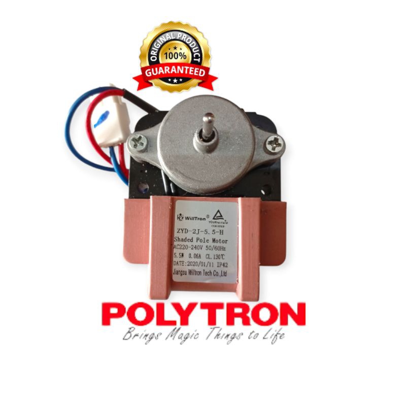Jual fan motor kulkas polytron ORIGINAL WILTRON ZYD-2J-5. 5-H | Shopee ...