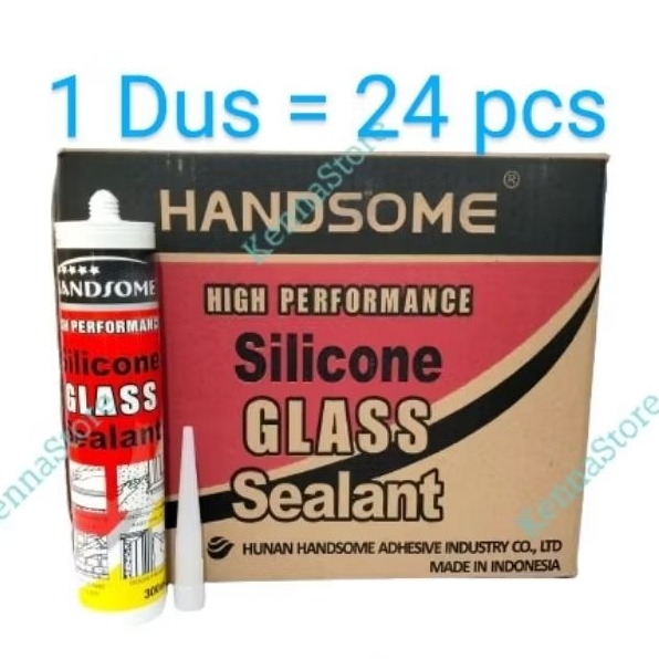 Jual 1 Dus isi 24 pcs Lem Sealant Silicone, Lem Silikon, Lem Botol, Lem Kaca Merk HANDSOME 300 ...