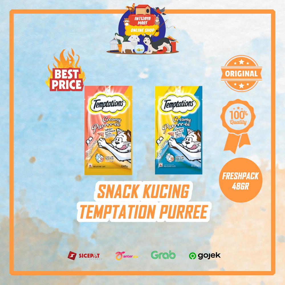 Jual Snack Kucing | Cat Snack | Temtations Purree 48gr | Shopee Indonesia