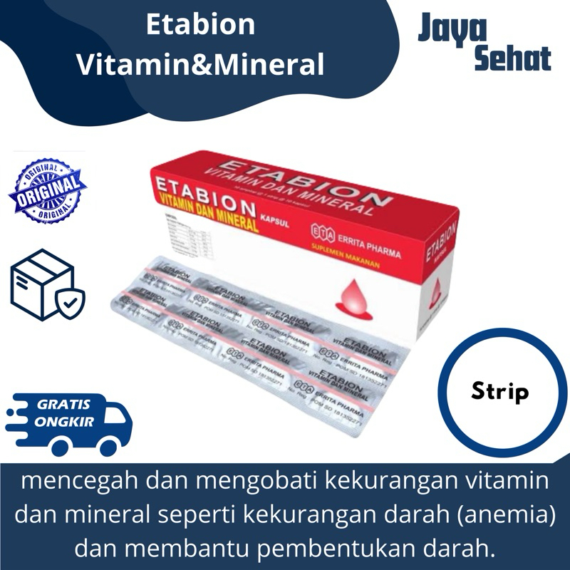 Jual Etabion 10 Kapsul - Suplemen Penambah Darah (Per Strip) | Shopee ...