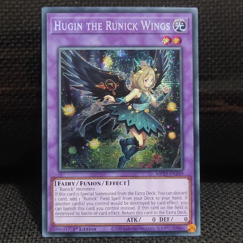 Jual Kartu Yugioh TCG Hugin the Runick Wings Secret Rare SE ORI MP23 NM ...