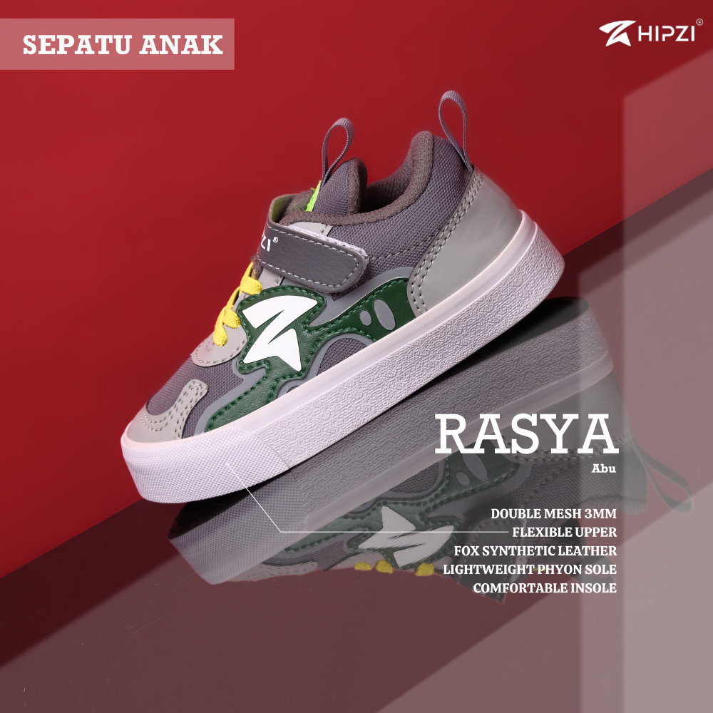Jual Hipzi - Sepatu Anak RASYA Kids Warna ABU-ABU Size 26-35 Sekolah ...
