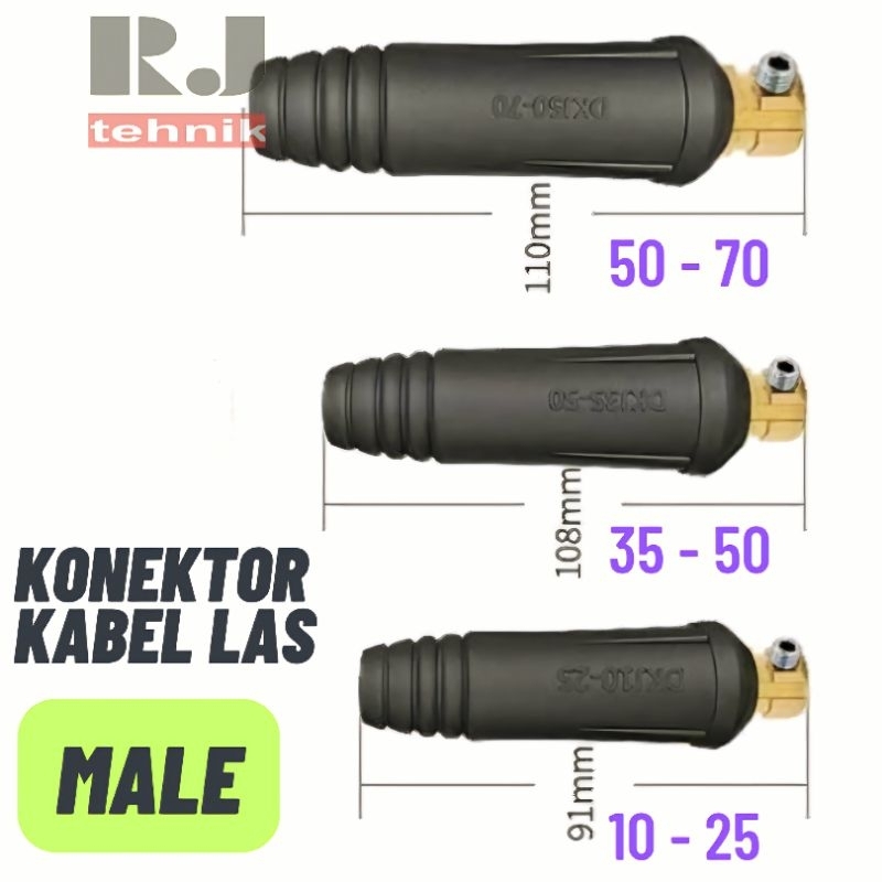 Jual Konektor Kabel Las Male 10 - 25 35 - 50 50 - 70 Connector Socket ...
