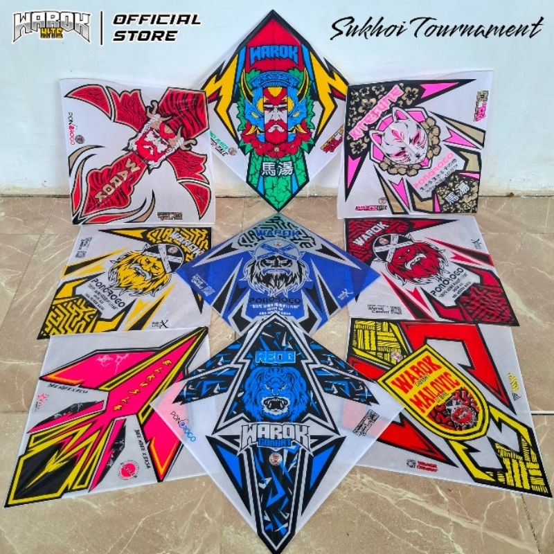 Jual 10Pcs Layangan Sukhoi Tournament Warok MOTIF MIX Spesial Edition ...