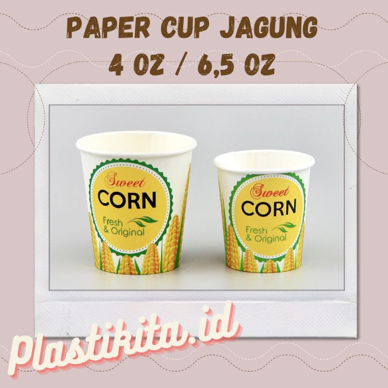 Jual PAPER CUP JAGUNG JASUKE 4 OZ DAN 6,5 OZ ISI 50 PCS | Shopee Indonesia