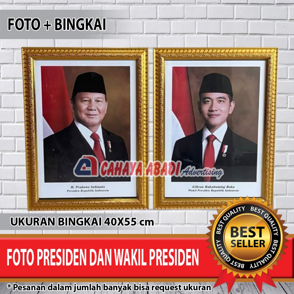 Jual Foto Presiden dan Wakil Presiden Bingkai Ukuran 40 cm x 55 cm | Shopee Indonesia