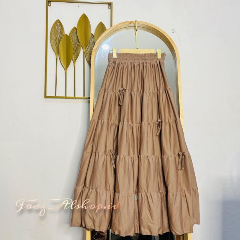 Jual Rok wanita Korean look Susun 5 tingkat Aksen pita Eastetick ...