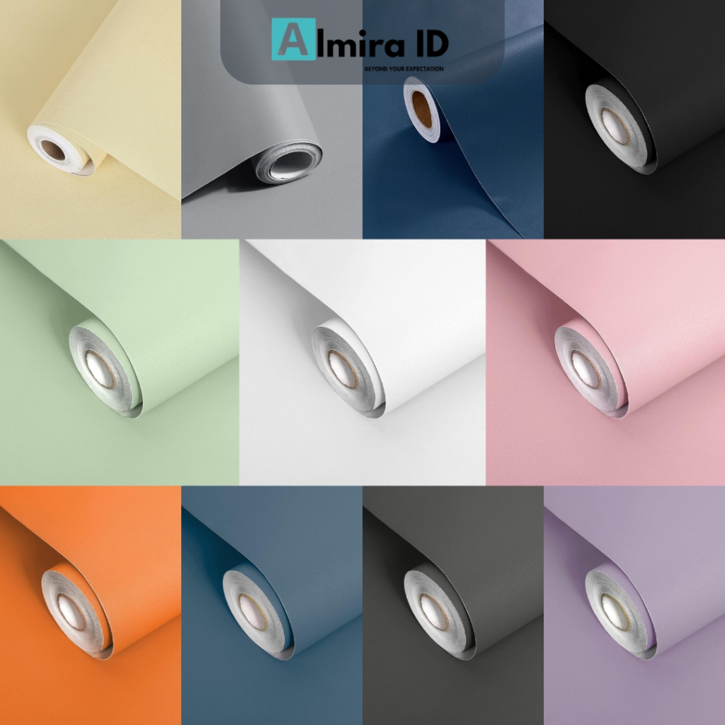 Jual Wallpaper Stiker Dinding & Kabinet Polos ±8m x 45cm - Polos Solid ...