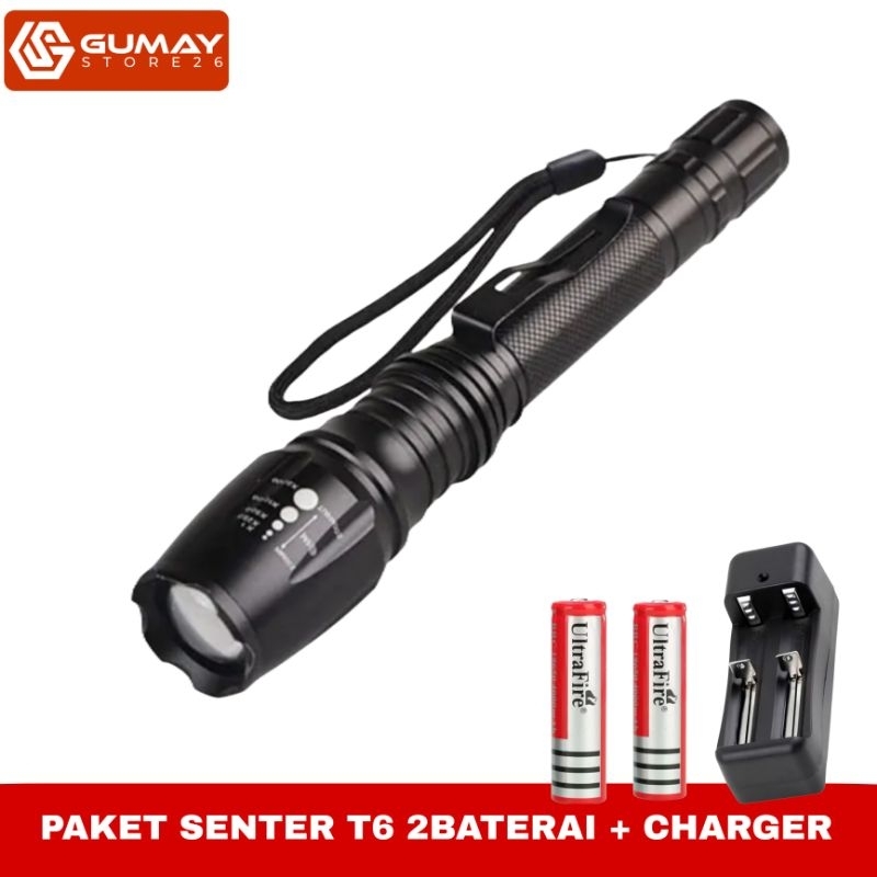 Jual Paket Komplit Senter T6 X8 / Senter Super Terang T 6 X8 Flash ...