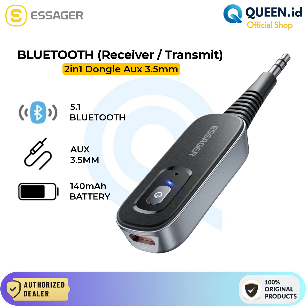 Jual Essager Bluetooth 5.1 Receiver Transmitter Adapter Audio Aux Jack ...