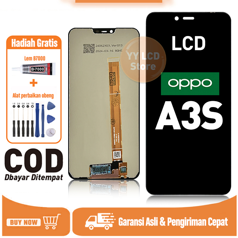 Jual 【ORIGINAL】LCD FOR OPPO A3S COD TOUCHSCREEN Fullset Crown Murah ...