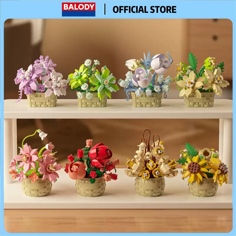 Jual BALODY Balok Bunga Buku Pot Bunga Nano Block Bangunan Bricks Bunga ...
