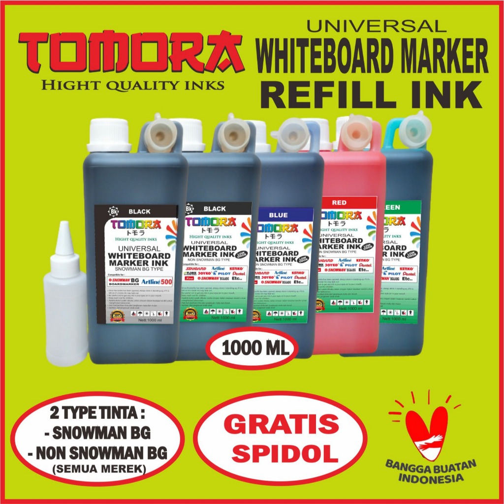 Jual Tinta Refill Spidol Whiteboard Ramah Lingkungan Tomora untuk Semua Merek (Mudah Dihapus) 1 ...