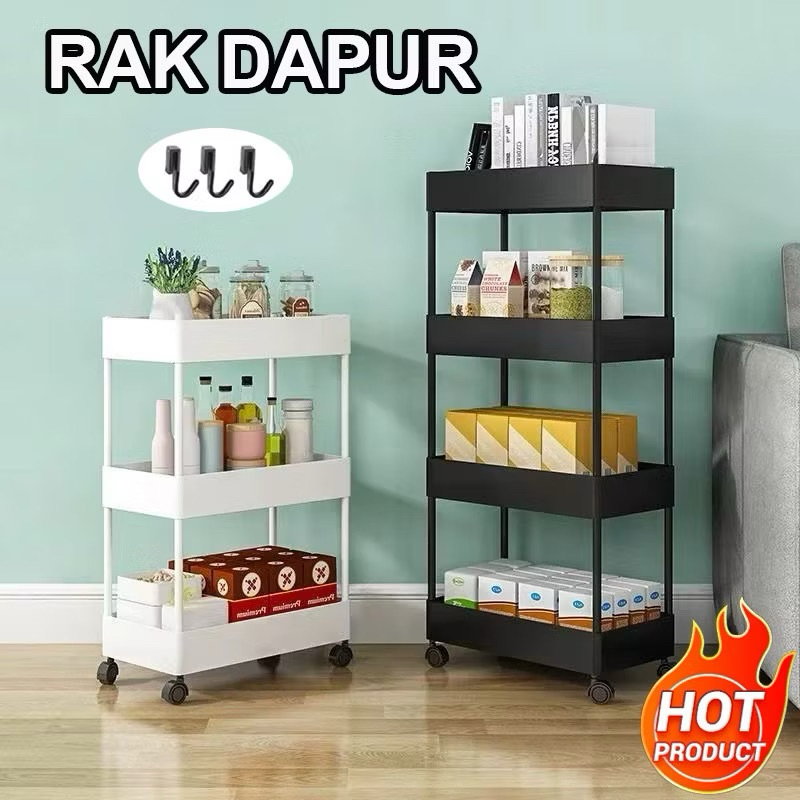 Jual Rak Petak Plastik Roda Tingkat Tingkat Rak Susun Salon Dapur Kamar ...