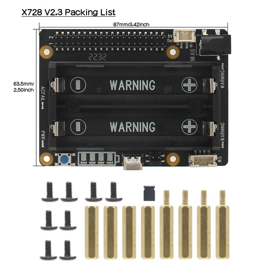 Jual Raspberry Pi X728 18650 UPS & Power Management Board Safe Shutdown | Shopee Indonesia