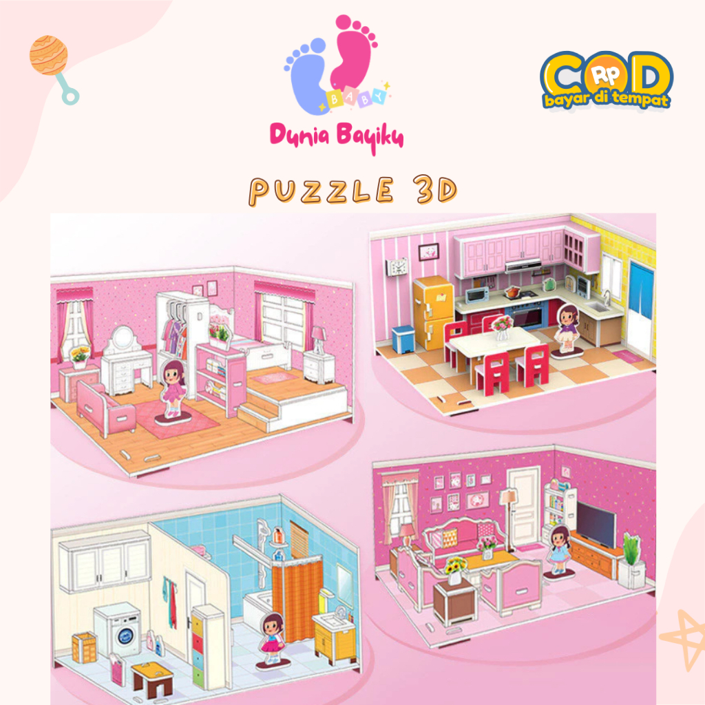 Jual Puzzle 3D Miniatur DIY Mainan Craft 3D Mainan Edukasi Anak Jigsaw ...