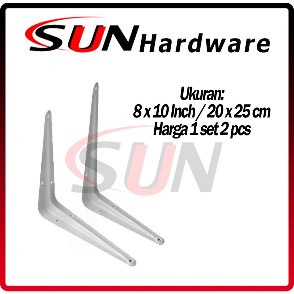 Jual Siku Rak 8 x 10 Inch 20 x 25 cm Putih Tebal Besi L Penyangga ...