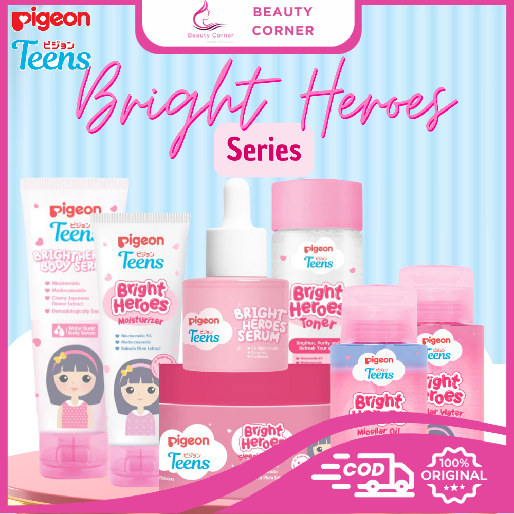 Jual Pigeon Teens Bright Heroes Series ( Serum, Moisturizer, Body Serum ...